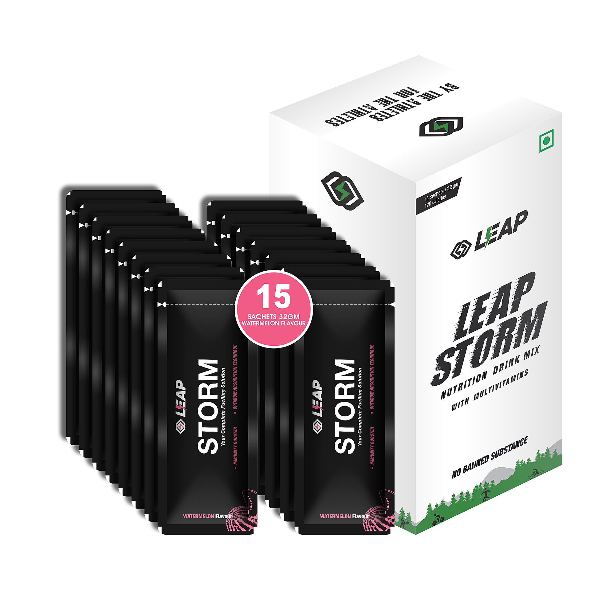 Leap Storm (Watermelon Flavor): Pack of 15 (32 g each) – LEAPSTORE